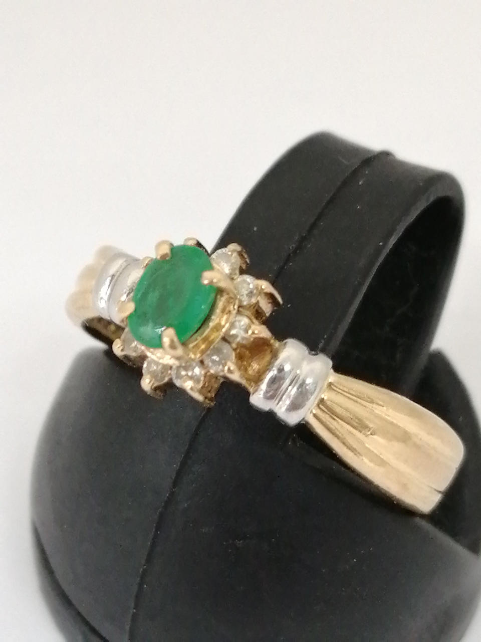 ー(その他ブランド)|Pt850/K18 2.0g #6.5 緑石付コンビリング|HARDOFFオフモール（オフモ）|1030610000012883